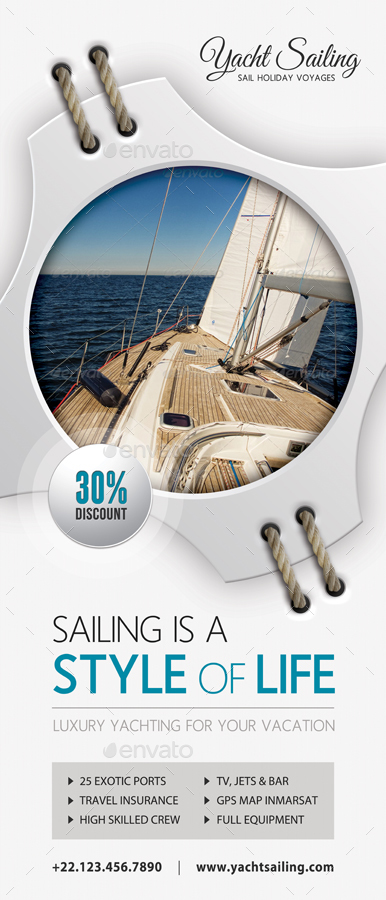 4 in 1 Yacht Sailing Banners Bundle, Print Templates | GraphicRiver