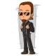 Cartoon Awesome Bodyguard in Black Sunglasses, Vectors | GraphicRiver
