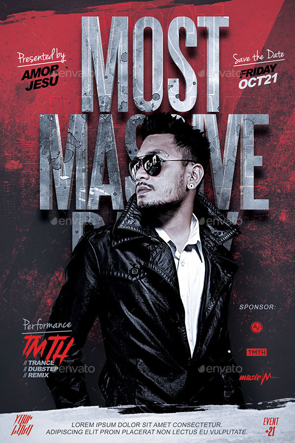 Most Massive Party Flyer Template, Print Templates | GraphicRiver