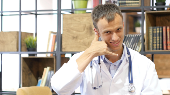 Just Call me for Help, Gesture by Doctor, Stock Footage | VideoHive