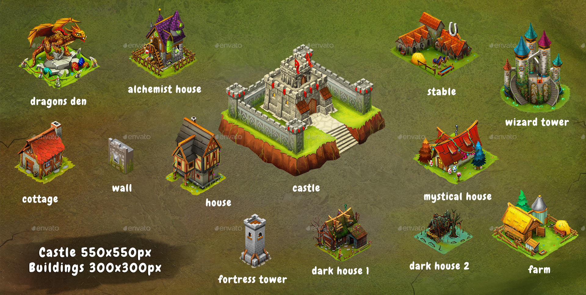 Isometric Game Kit 1 of 3 - Towers, Backgrounds, Tilesets & more by ...