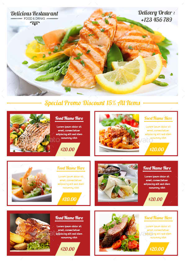 Food Flyer Template Vol. 6 by avindaputri | GraphicRiver