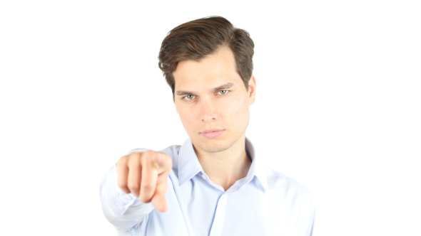 Businessman Pointing toward Camera, Stock Footage | VideoHive