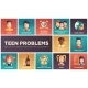 Teen Problems- Flat Design Icons Set, Vectors | GraphicRiver