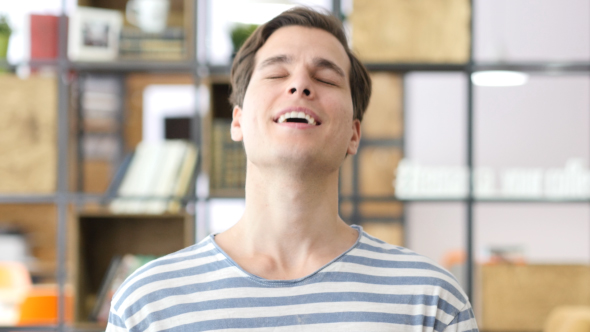 Young Man Laughing Crazy, Stock Footage | VideoHive