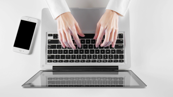 Business Woman Working On Laptop, Stock Footage | VideoHive