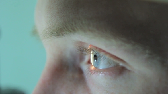 Scanning The Retina Among Men With Blue Eyes Special Ophthalmic Device ...