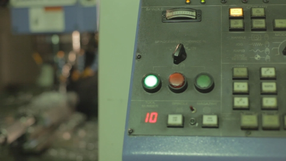 Pressing Important Technology Button At Control Panel In Plant, Stock ...