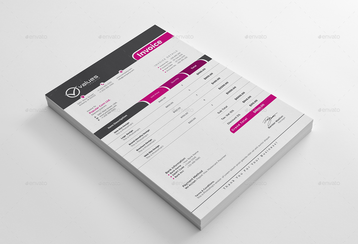 Invoice, Print Templates | GraphicRiver