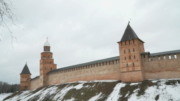 Old Towers Of Novgorod Kremlin, V.Novgorod, Russia, Stock Footage ...
