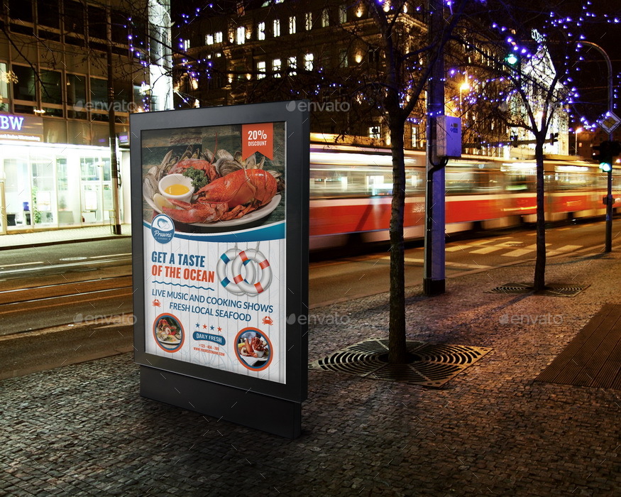 Seafood Restaurant Poster Template, Print Templates | GraphicRiver