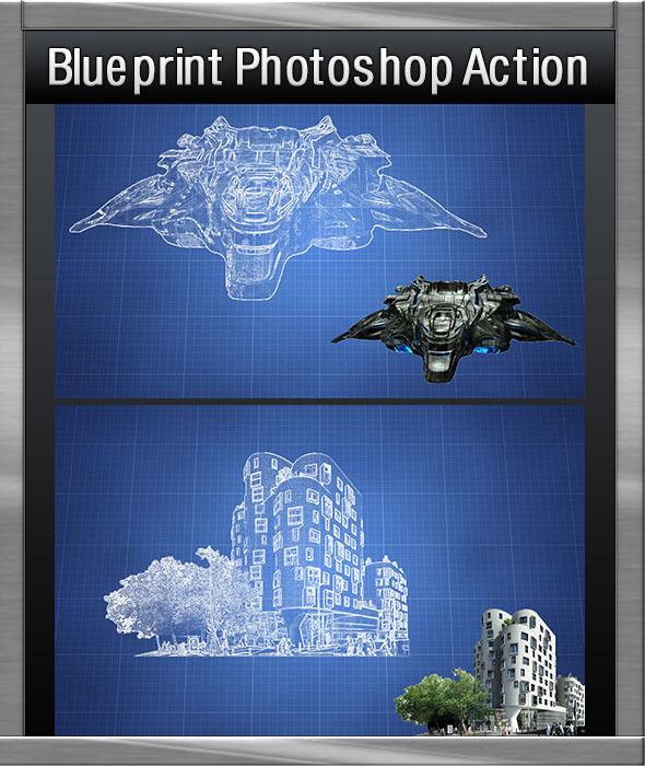 Blueprint Photoshop Action, Add-ons | GraphicRiver