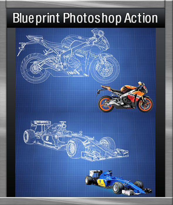 Blueprint Photoshop Action, Add-ons | GraphicRiver