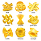 Pasta Types Icons Vector Set, Vectors | GraphicRiver