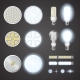 Led Lamps and Lights Effects Set, Vectors | GraphicRiver