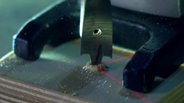 Drilling Plywood With Drilling Machine. Video, Stock Footage | VideoHive