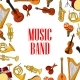 Musical Instruments Placed Around Text Music Band, Vectors | GraphicRiver