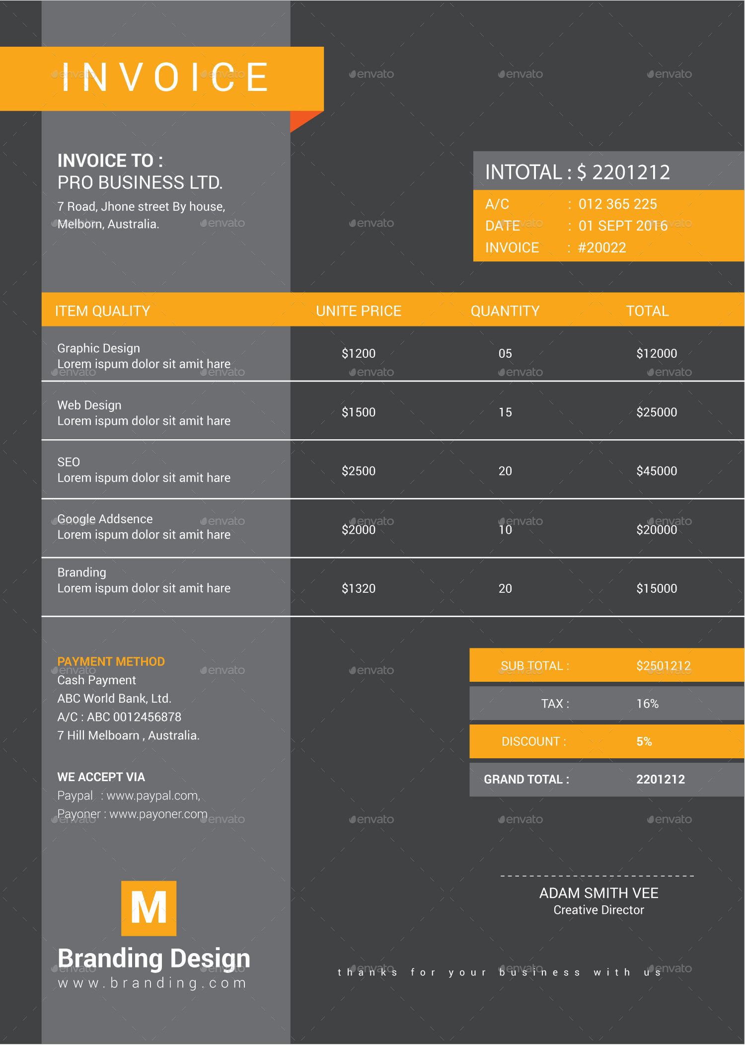 Invoice, Print Templates | GraphicRiver