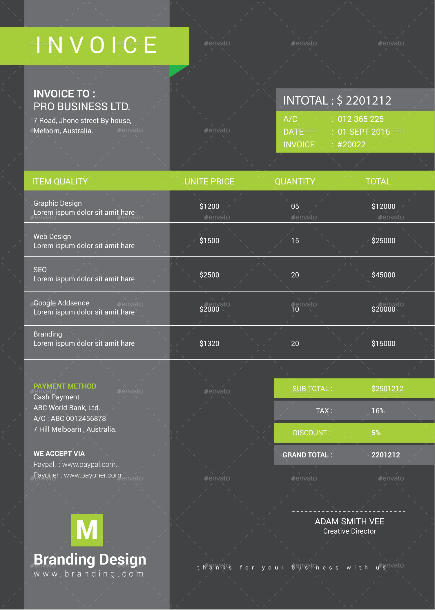Invoice, Print Templates | GraphicRiver