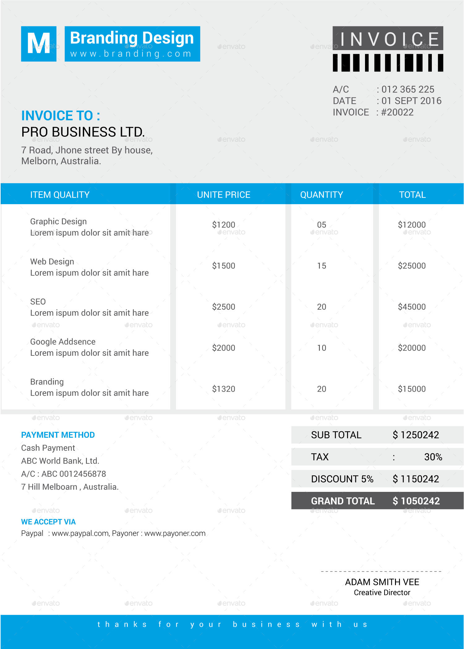 Invoice, Print Templates | GraphicRiver