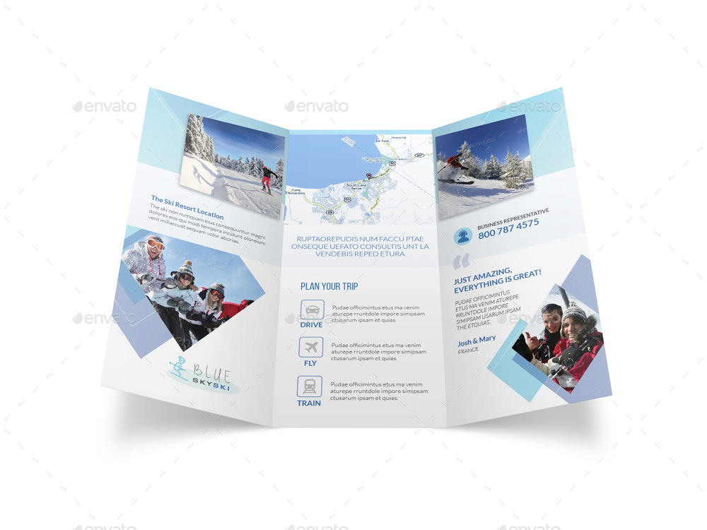 Ski Resort Trifold Brochure 2, Print Templates | GraphicRiver