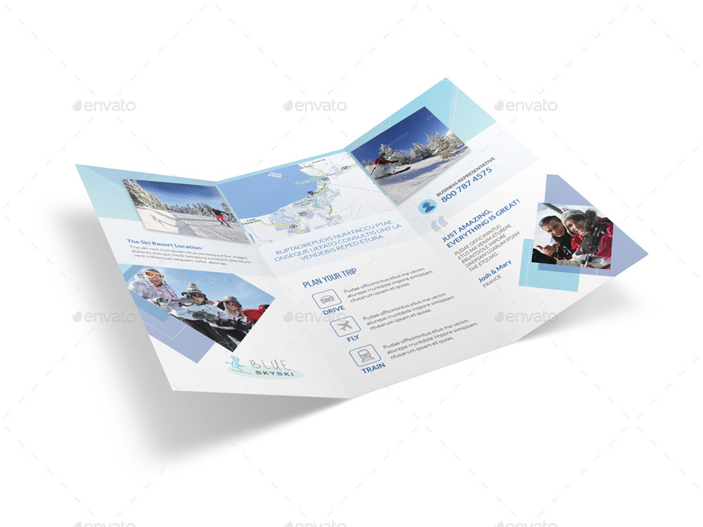 Ski Resort Trifold Brochure 2, Print Templates | GraphicRiver