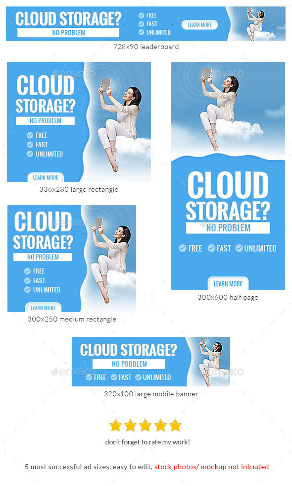 Cloud Hosting Banner Ad by admiral_adictus | GraphicRiver
