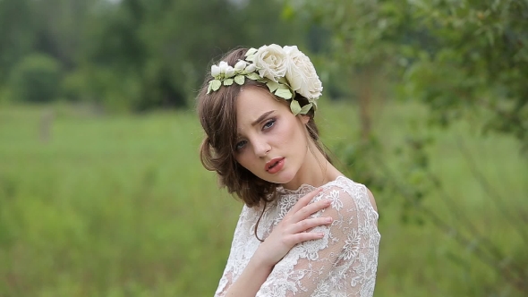 Beautiful Model Posing For The Photographer Outdoors, Stock Footage