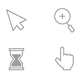 Symbols Internet Arrows and Internet Control Set Of Cursor Icons Line ...