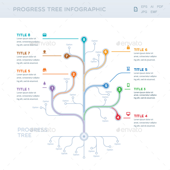 Progress Tree Infographic by mir_design | GraphicRiver