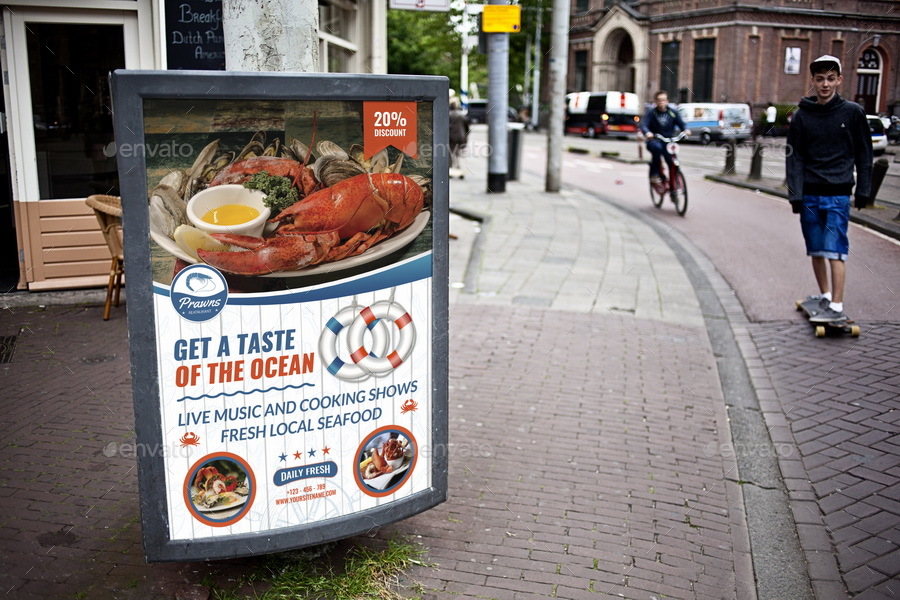 Seafood Restaurant Advertising Bundle, Print Templates | GraphicRiver