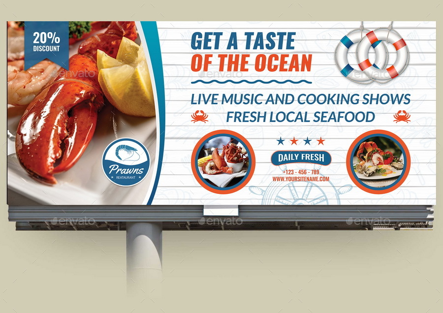 Seafood Restaurant Advertising Bundle, Print Templates | GraphicRiver