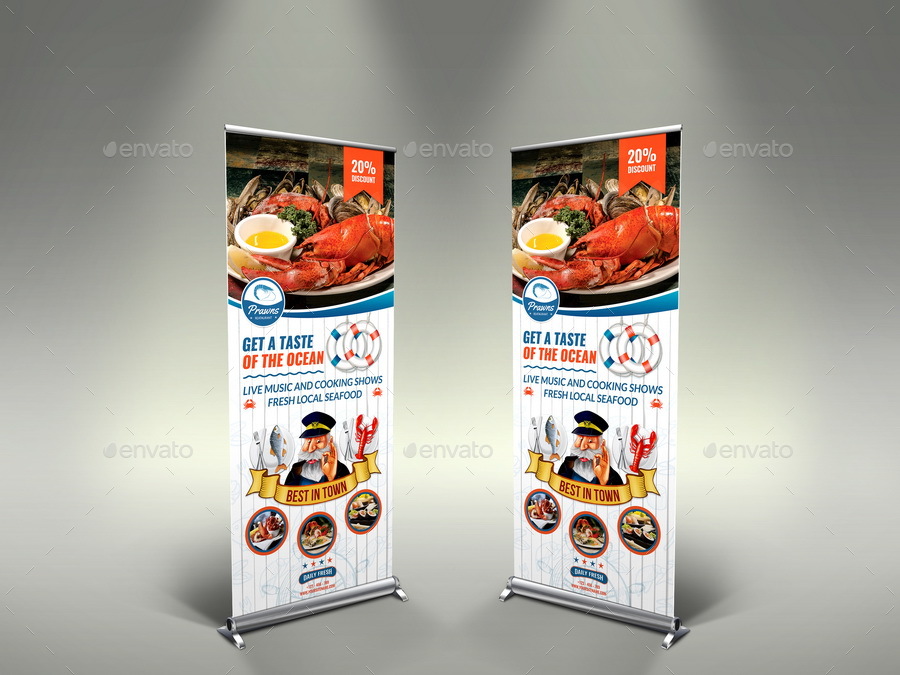 Seafood Restaurant Advertising Bundle, Print Templates | GraphicRiver