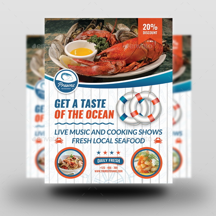 Seafood Restaurant Advertising Bundle, Print Templates | GraphicRiver
