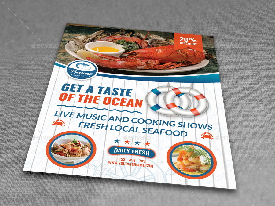 Seafood Restaurant Advertising Bundle, Print Templates | GraphicRiver