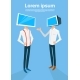 Business People With Computer Monitor Head Online, Vectors | GraphicRiver