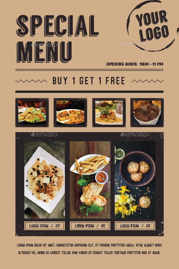 Food Menu Table Tent, Print Templates | GraphicRiver