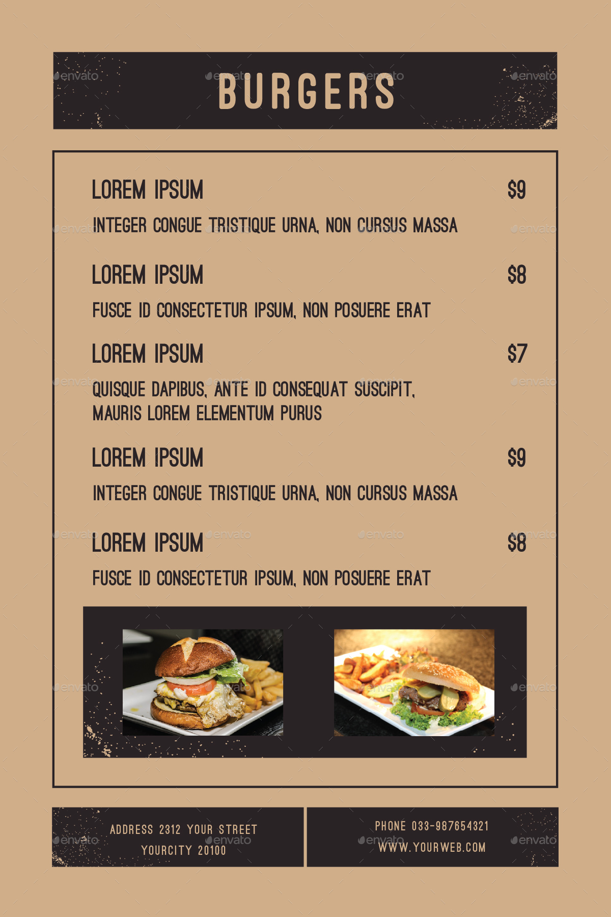 Food Menu Table Tent, Print Templates | GraphicRiver