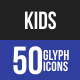 Kids Glyph Icons, Icons | GraphicRiver