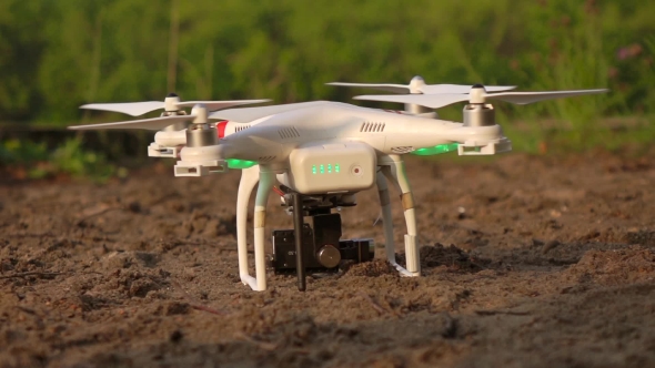 Drone Taking off From Sand, Stock Footage | VideoHive