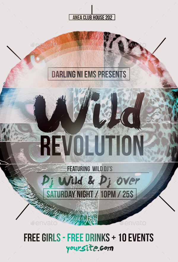Wild Revolution Flyer, Print Templates | GraphicRiver