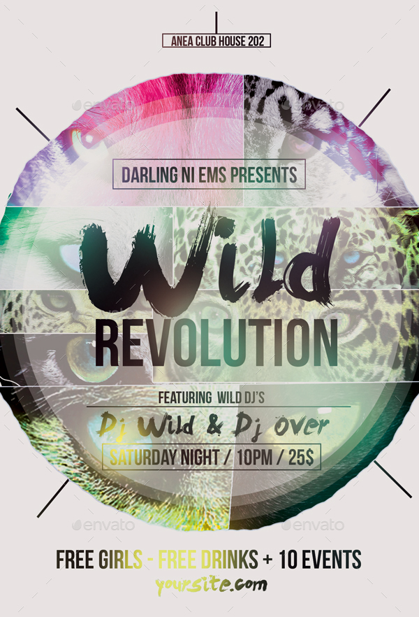 Wild Revolution Flyer, Print Templates | GraphicRiver