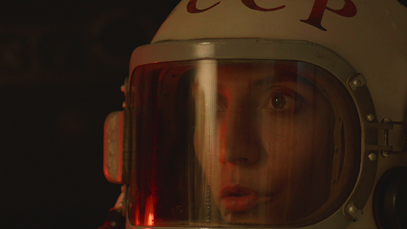 Scared Astronaut in Darkness, Stock Footage | VideoHive