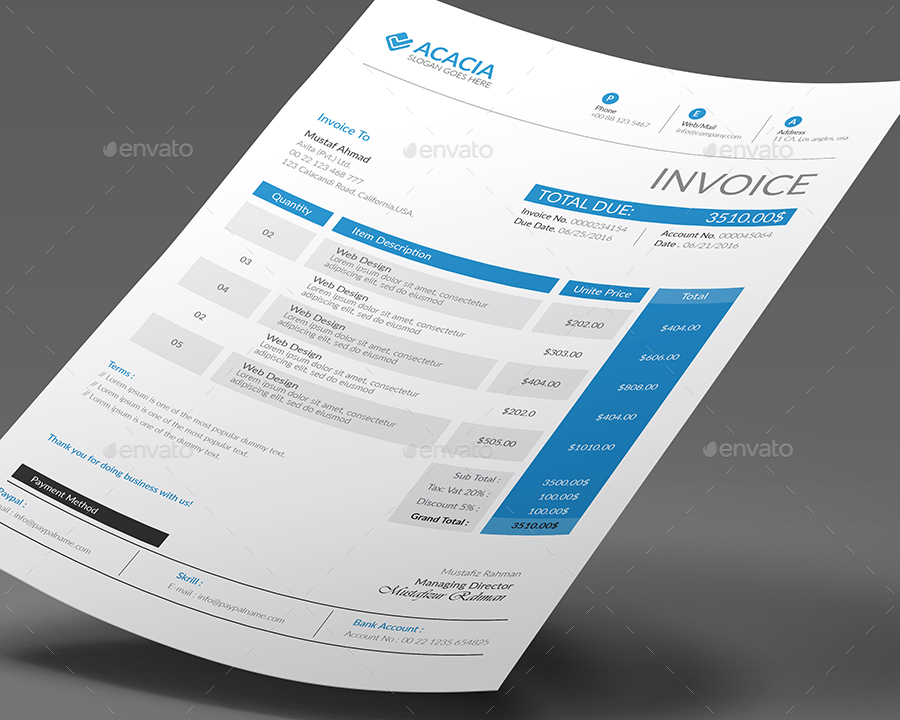 Basic Invoice, Print Templates | GraphicRiver