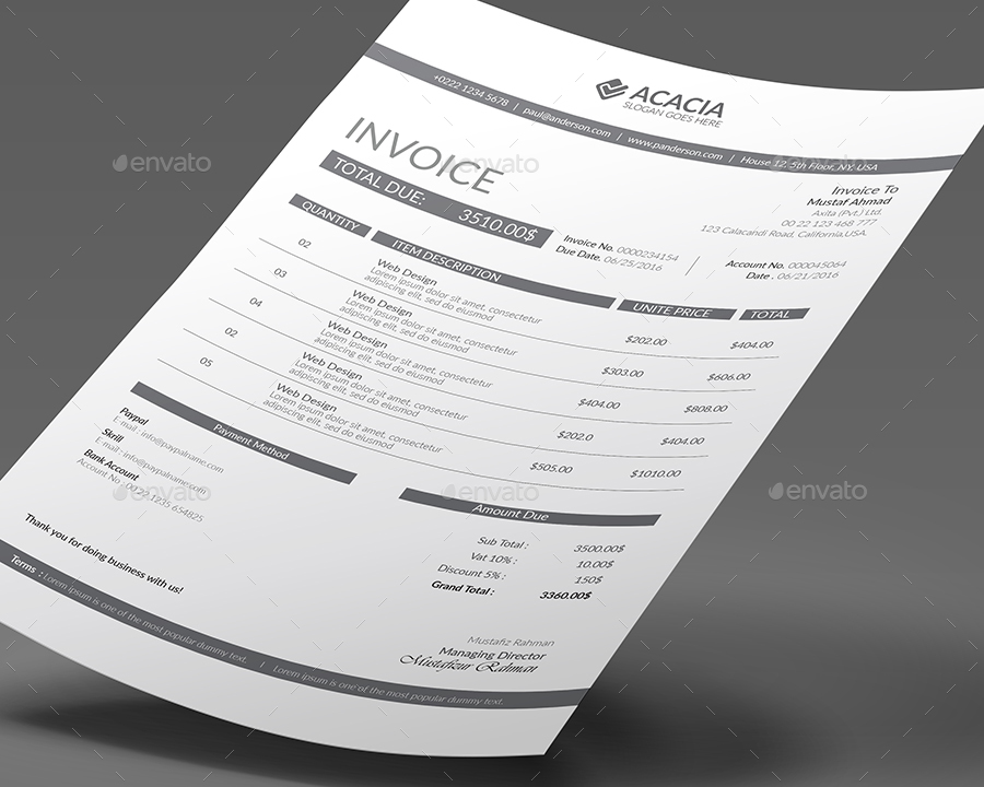 Corporate Invoice, Print Templates | GraphicRiver