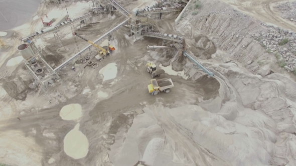 Aerial View Of a Sandstone Quarry With Processing Lines, Stock Footage