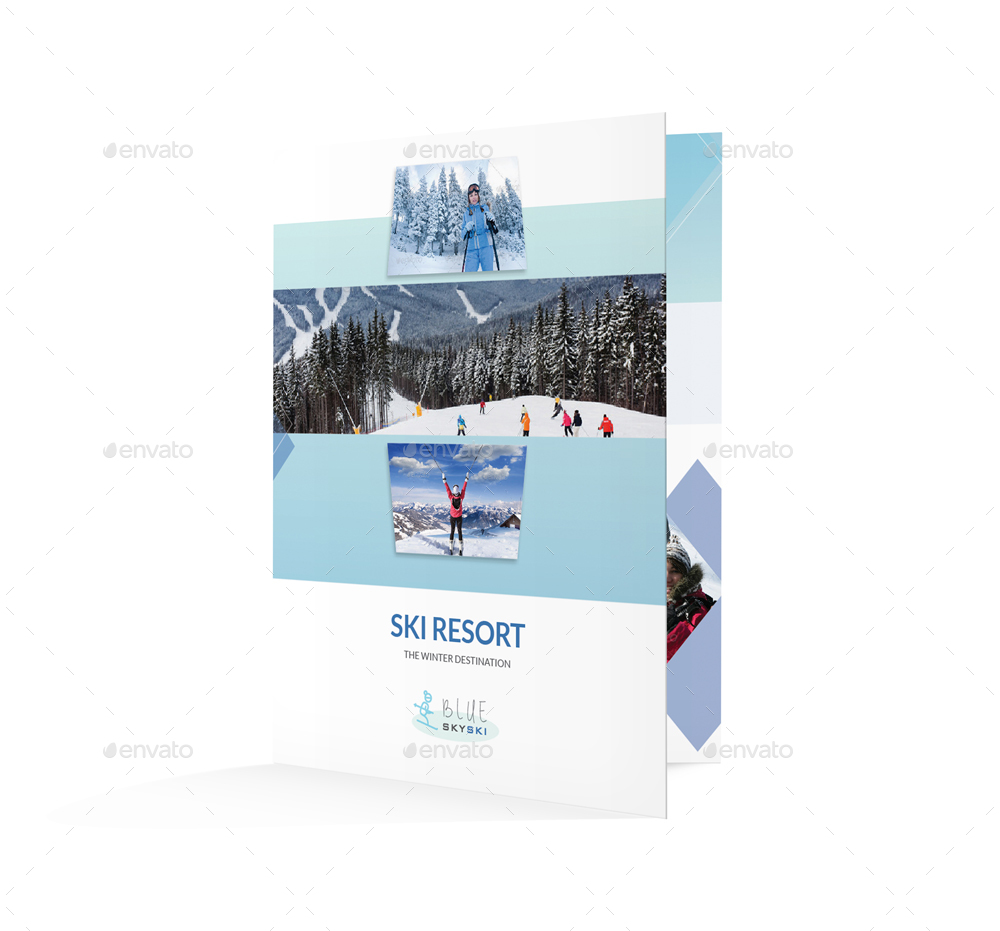 Ski Resort Bifold / Halffold Brochure 2, Print Templates | GraphicRiver