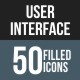 User Interface Flat Round Corner Icons, Icons | GraphicRiver