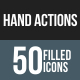Hand Actions Flat Round Corner Icons, Icons | GraphicRiver