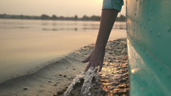 Girl's Hand Moving Through The Water, Stock Footage | VideoHive